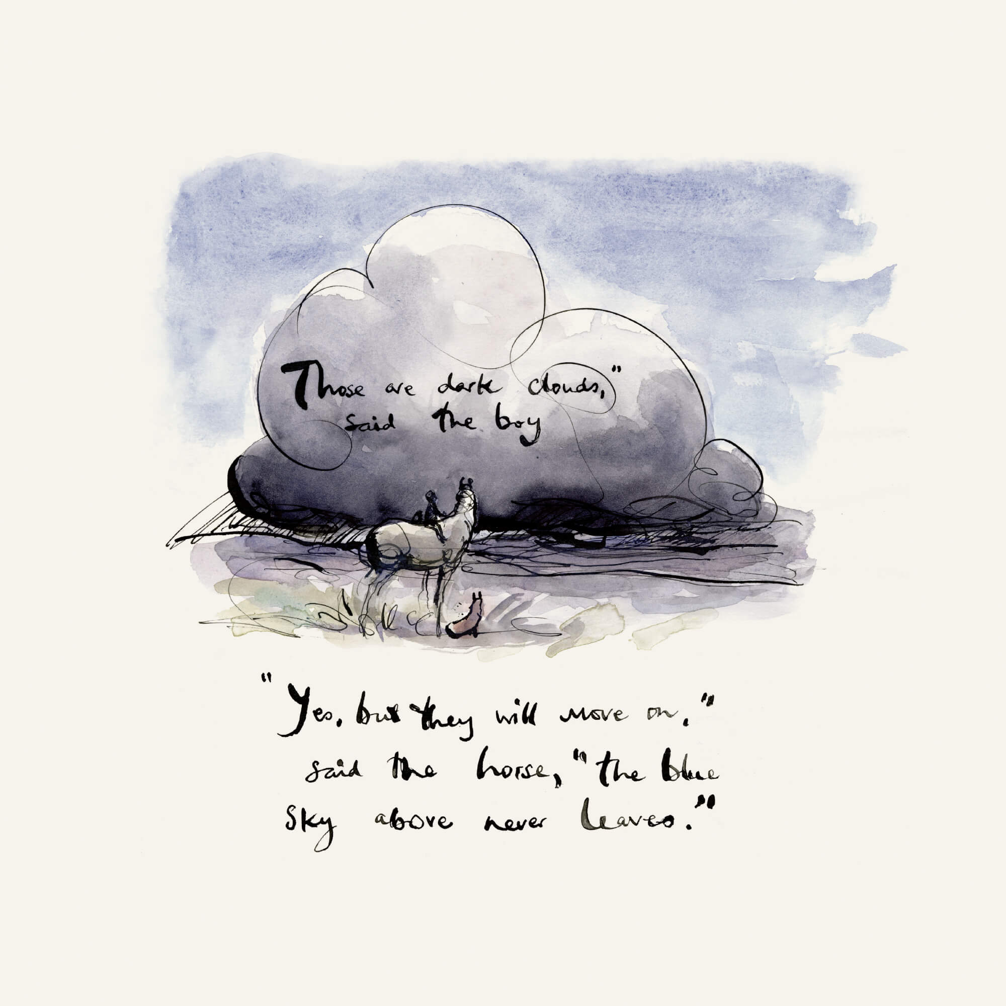 The blue sky never leaves | Charlie Mackesy Print & Card