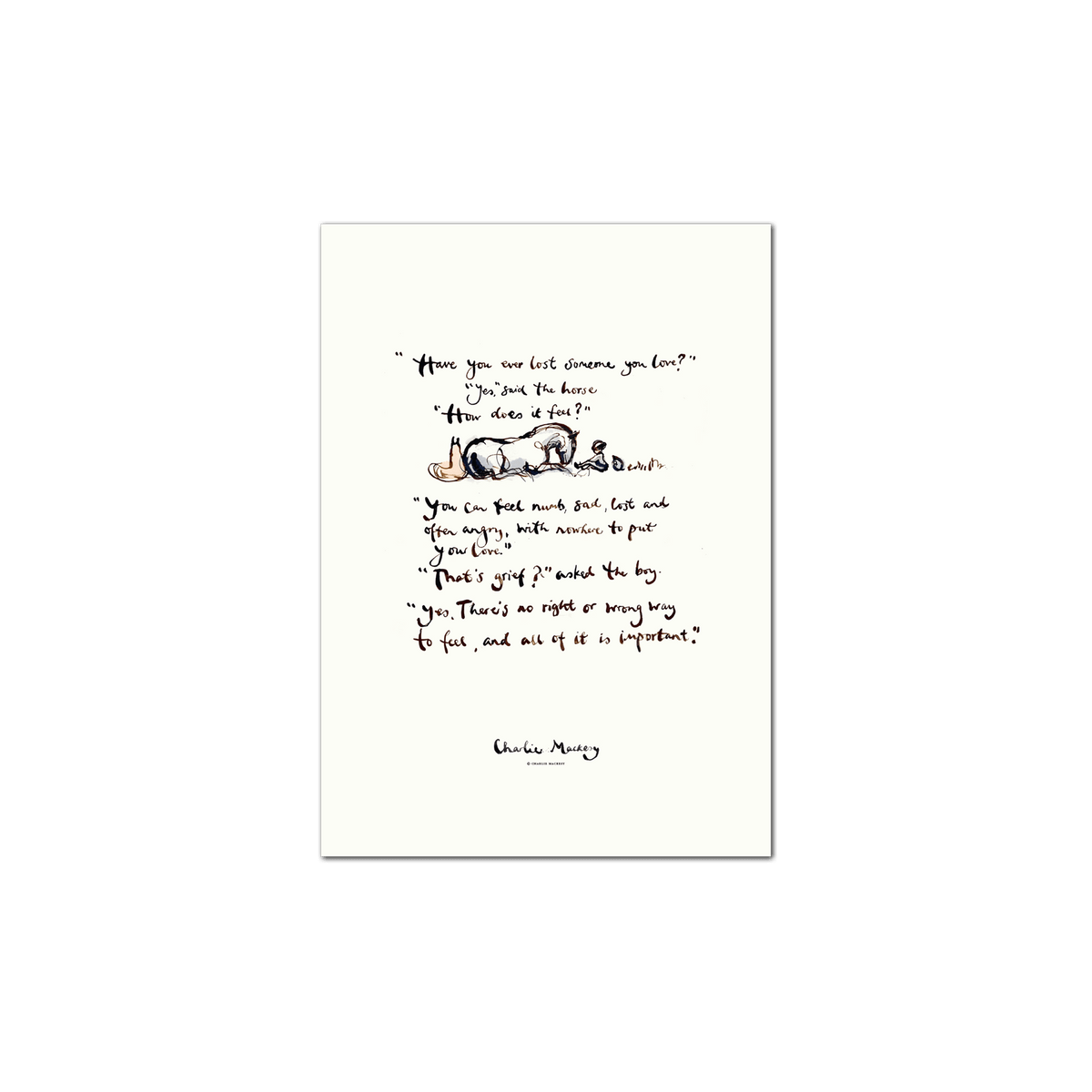 A grief drawing – Charlie Mackesy